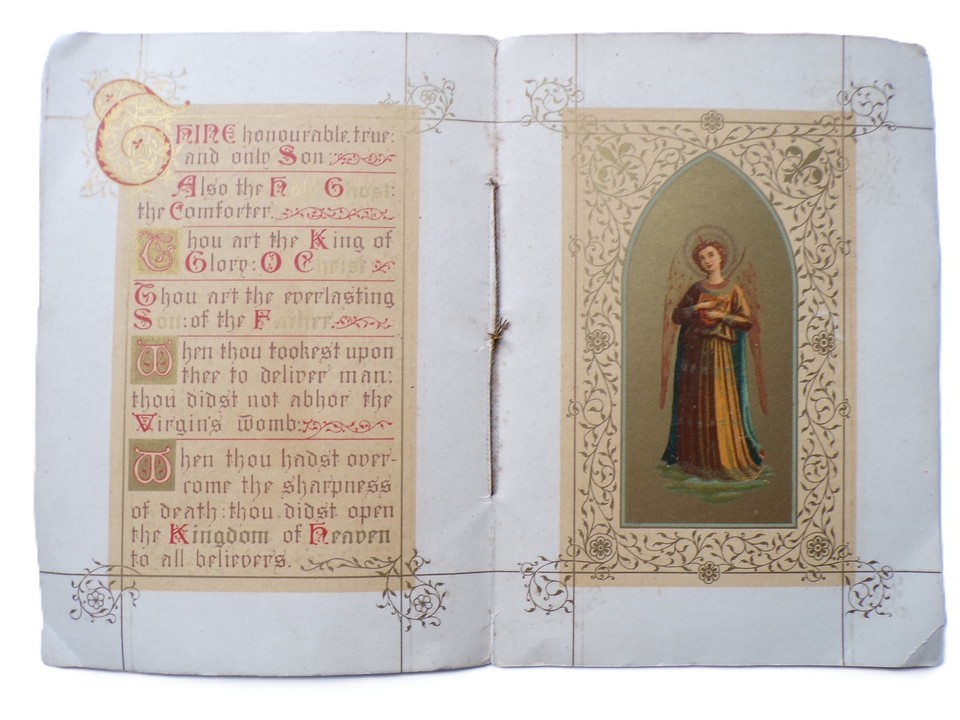 1890 Te Deum Laudamus CLASSIC Christian Hymn ILLUMINTATED MEDIEVAL ...