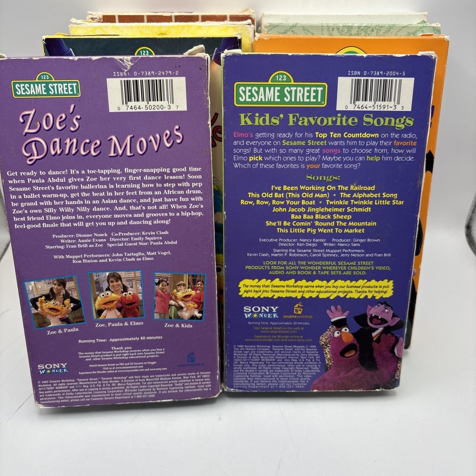 VINTAGE LOT 8 VHS ELMO & Muppets Sesame Street Elmo’s World BOO ...