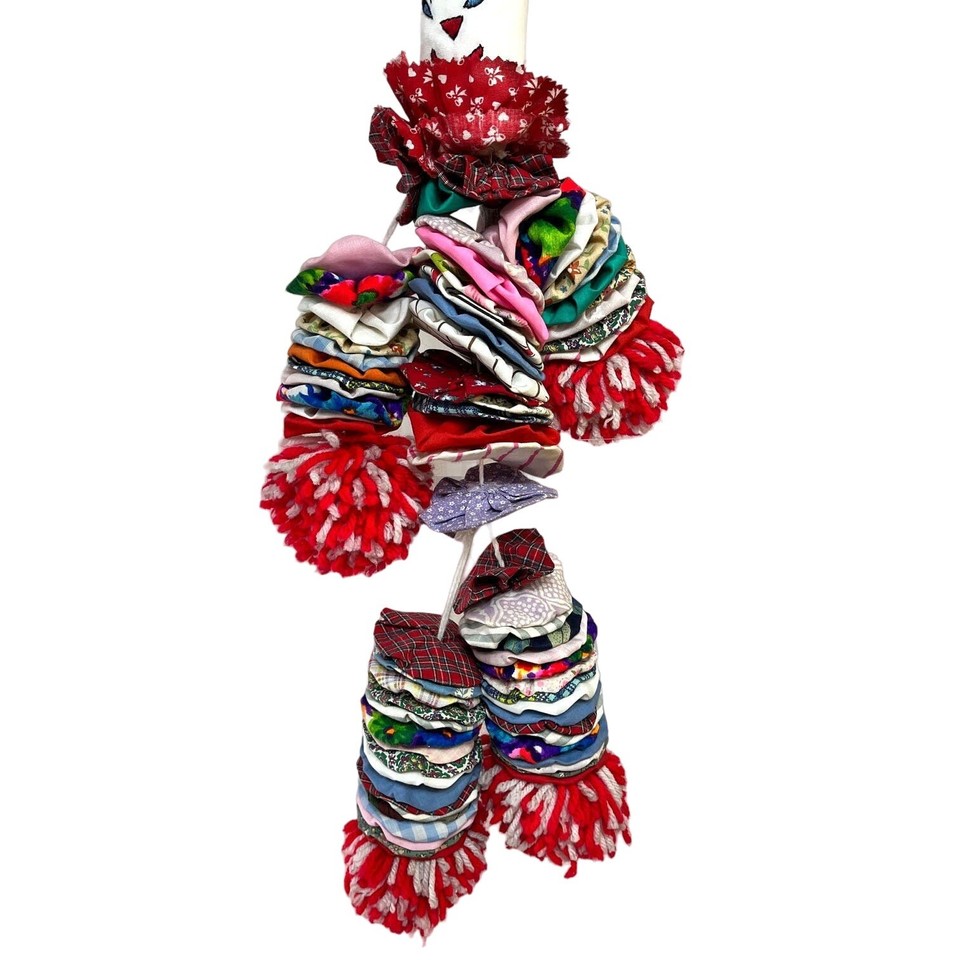 Yo Yo Clown Rag Doll Smiling Face 28" Multi Color Handmade Yarn Pom ...
