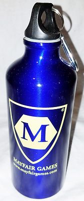 Mayfair Games Blue Metal Water Bottle Canteen Flask With Clip New Free ...
