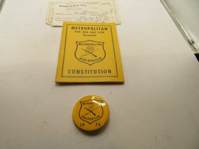 METROPOLITAN ROD & GUN CLUB & 1972 CONSTITION & PAPERWORK NEW YORK CITY ...