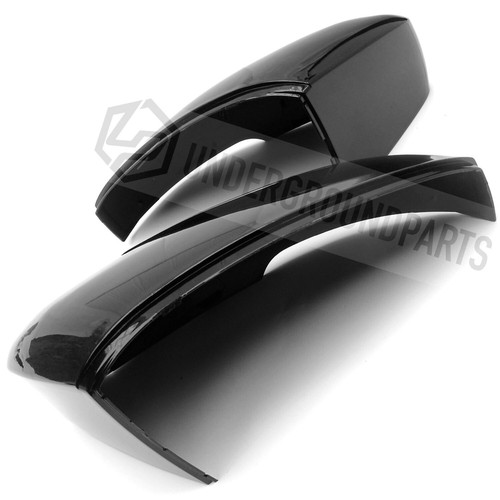 VW POLO 6R GLOSS BLACK DOOR WING MIRROR COVERS CAPS CASINGS LEFT RIGHT ...