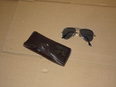 Vintage Ray Ban Diamond Hard 52014 Chrome Frame Sunglasses With Leather ...