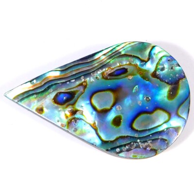 Rainbow Abalone Shell Natural Unique Loose Gemstone Pear Cabochon 29 ...