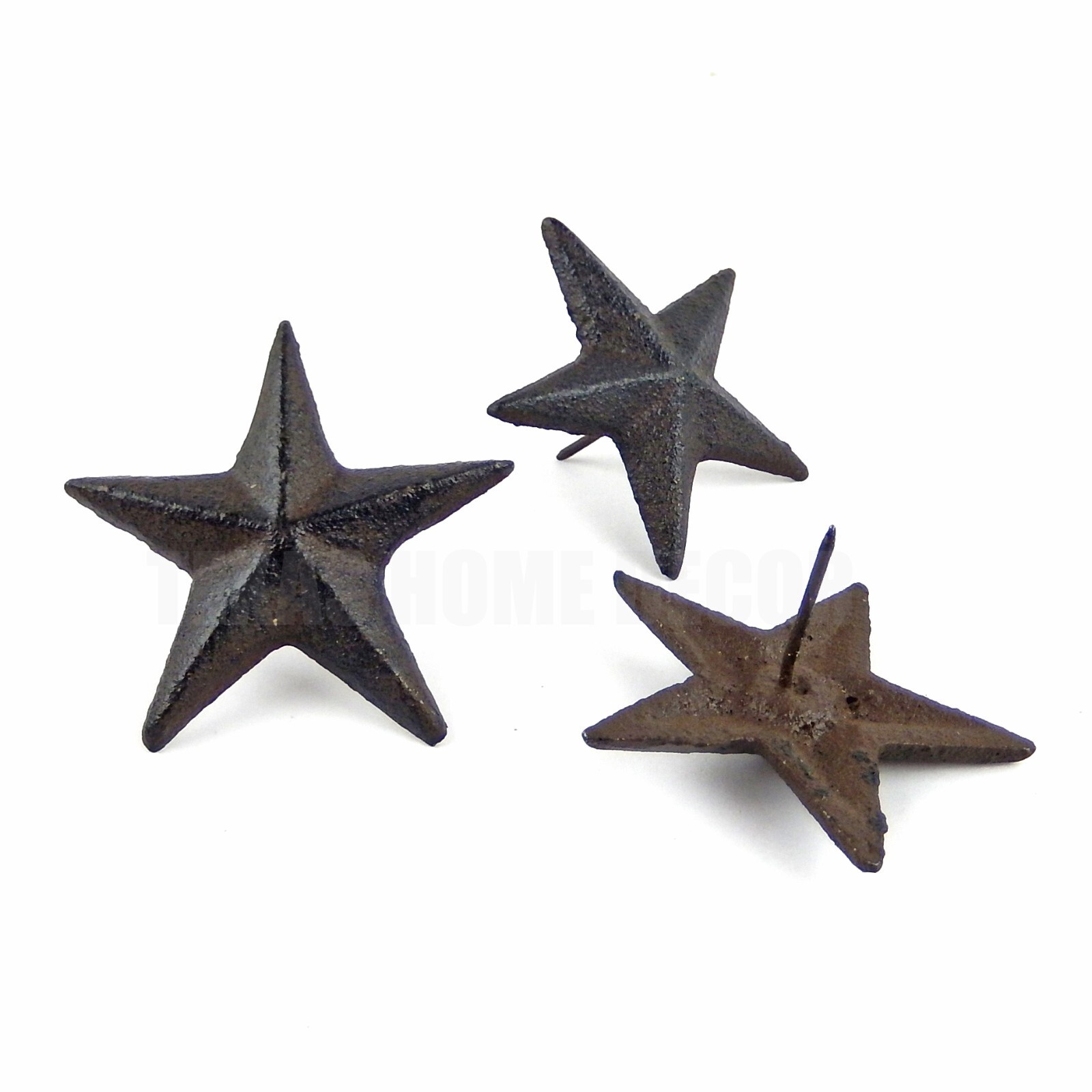 Lot 6 Cast Iron 2.5 inch Texas Star Nails Tacks Rustic Finish Western 1 ...
