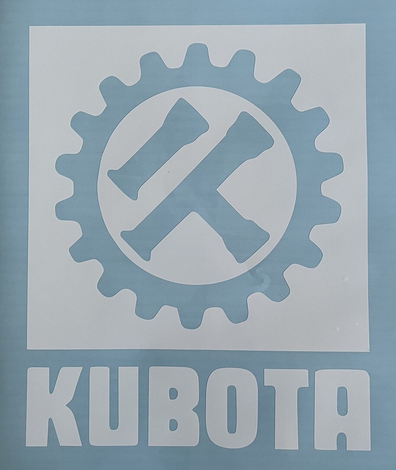 Vintage Kubota TRACTOR Logo VINYL DECAL STICKER - WHITE 12” - Tractor ...