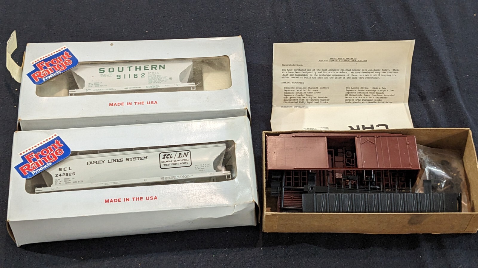 Front Range HO 3-Bay Grain Car, 2-Bay Cement Car, & Double Door Box Car ...
