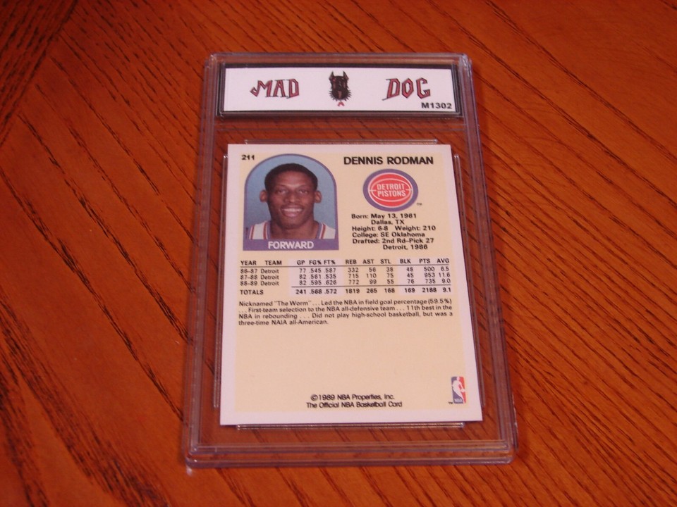 DENNIS RODMAN****1989 NBA HOOPS-----#211---MINT 9****BULLS--PISTONS ...