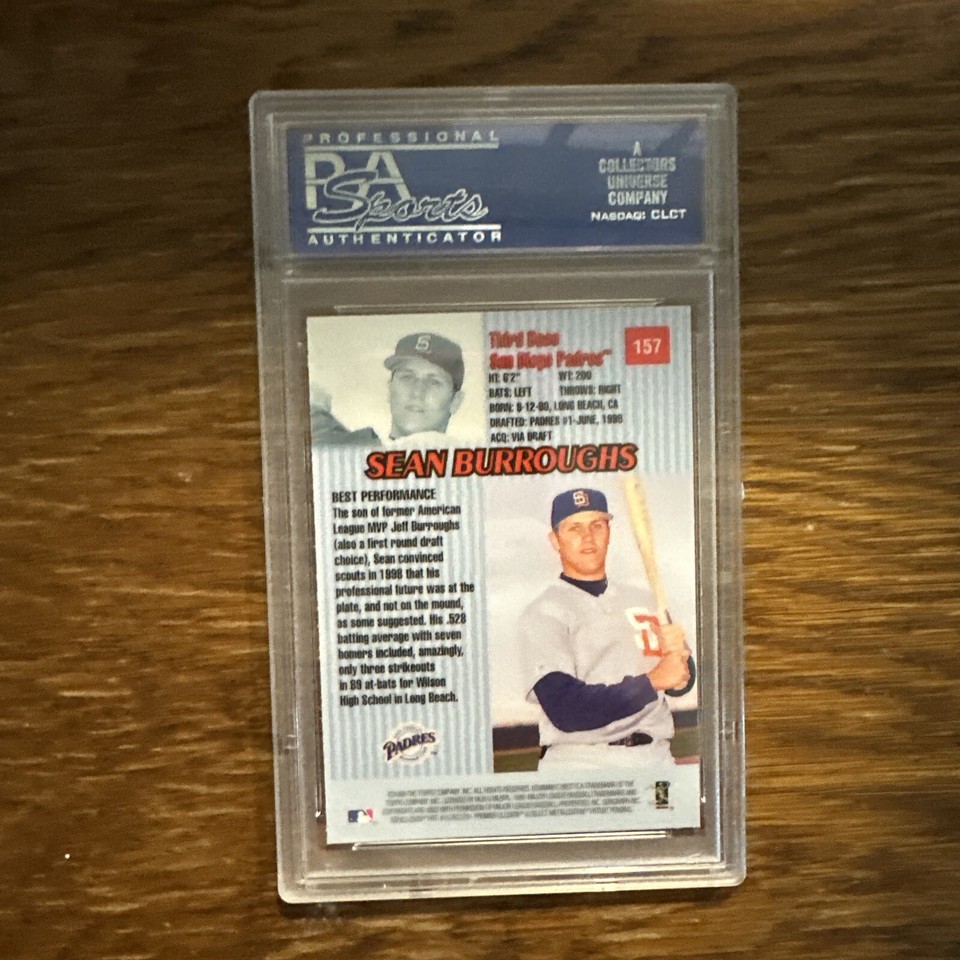 1999 Bowman's Best Sean Burroughs #157 PSA 10 Gem Mint Sean Burroughs ...