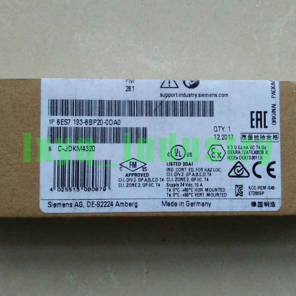 New in box Siemens 6ES7193-6BP20-0DA0 6ES7 193-6BP20-0DA0 1 year ...