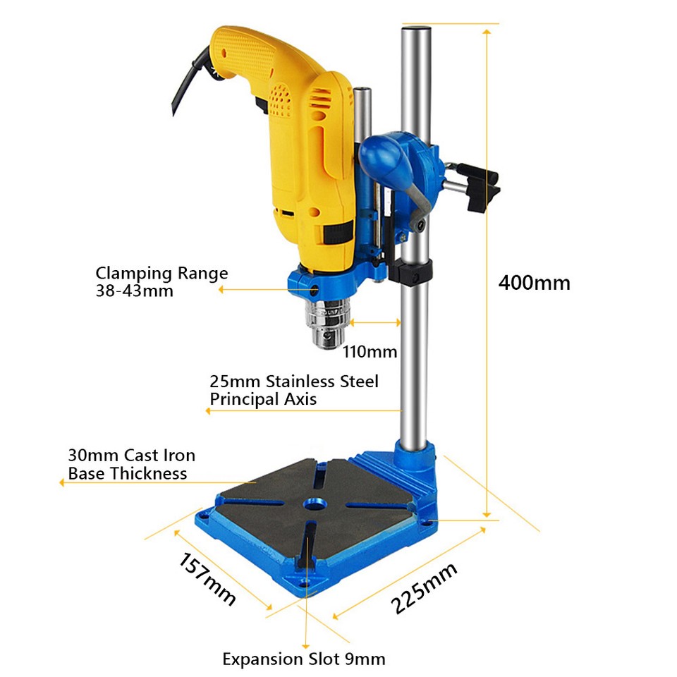 Heavy Duty Drill Stand with Cast Iron Base & 90 Degree Rotation - HD ...