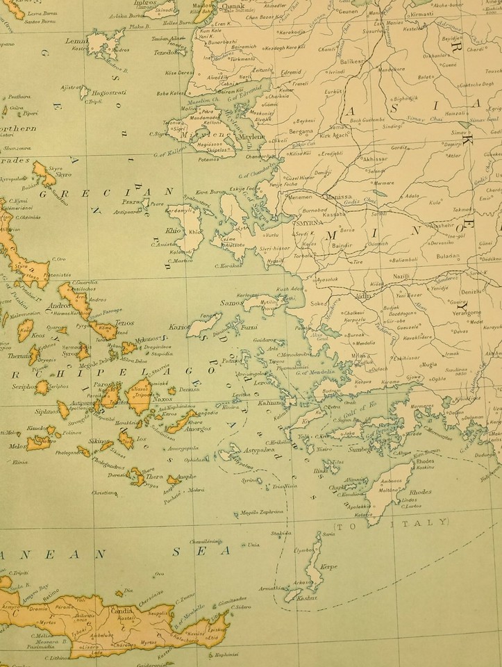 1922 MAP SOUTH BALKAN PENINSULA MOREA ATHENS GREECE CRETE PIRAEUS | eBay
