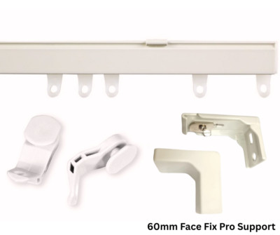 FINELINE BENDABLE ALUM CURTAIN TRACK WITH PRO 60mm WALL FIX BRACKET ...