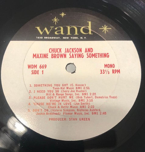 Chuck Jackson & Maxine Brown - Saying Something 1965 LP, Album, Mono ...
