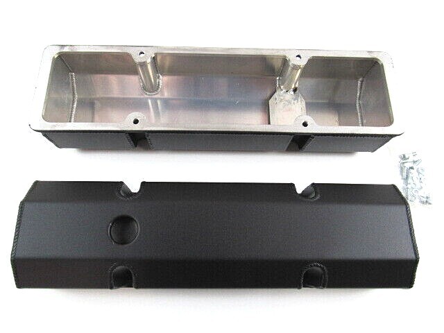 Chevy SBC 327 350 383 Fabricated Aluminum Tall Valve Covers Black ...