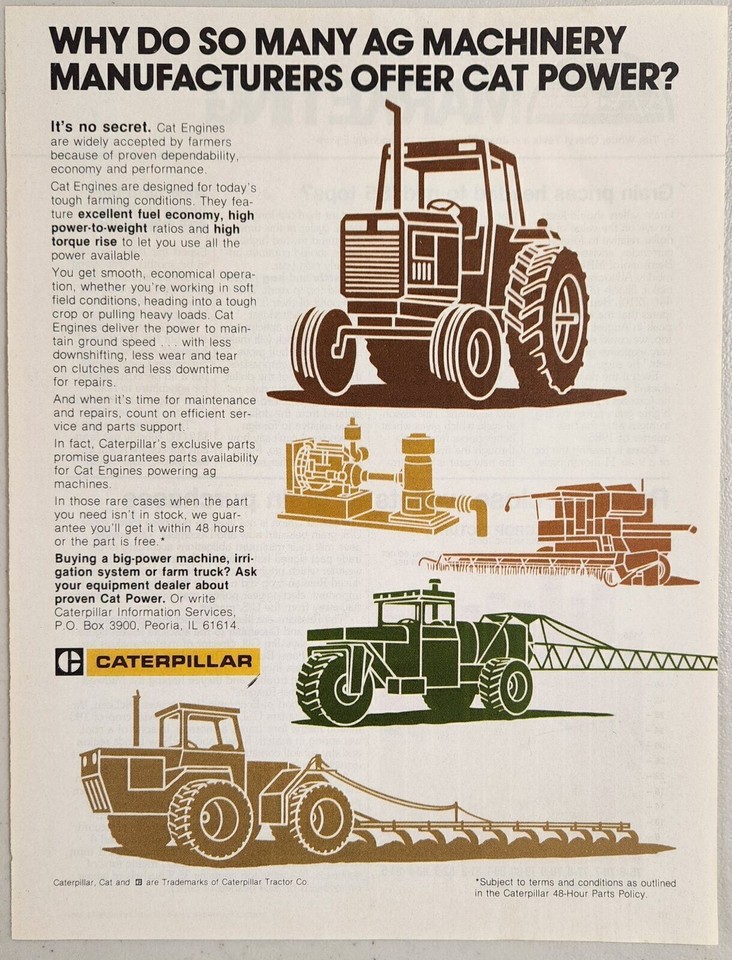 1984 Print Ad Caterpillar CAT Engines Big Machinery Peoria,Illinois | eBay