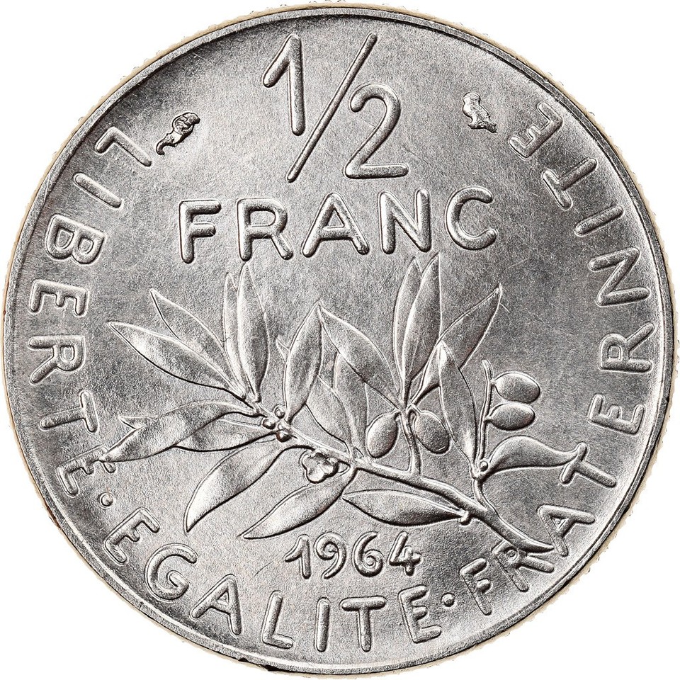 [#879080] Coin, France, Marianne, 1/2 Franc, 1964, Pré-série, MS, Nic ...