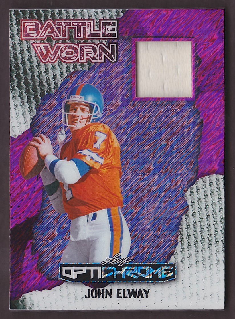 John Elway 2025 Leaf Optichrome #BW-14 Battle Worn - Shimmer Pink /8 ...