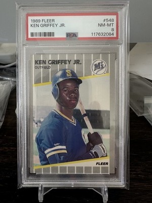 1989 fleer ken griffey jr psa 8 #548 | eBay