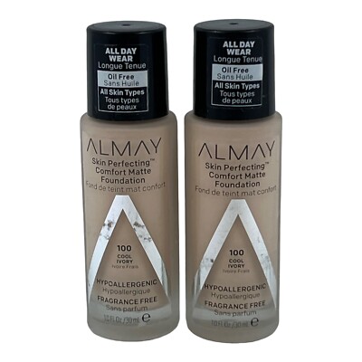 Almay Skin Perfecting Comfort Matte Foundation 100 Cool Ivory 1 fl oz ...