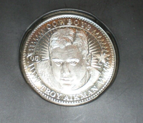 1997 PINNACLE MINT COIN #5 TROY AIKMAN SILVER Colored | eBay