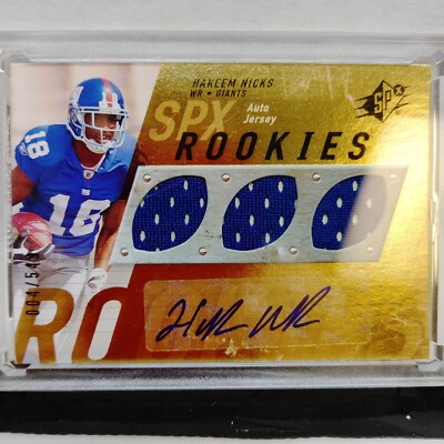 2009 SPX HAKEEM NICKS AUTO TRIPLE JERSEY RC NEW YORK GIANTS 004/549 ...