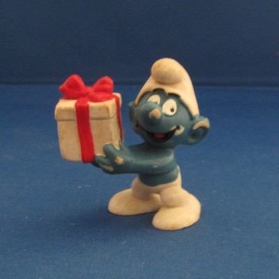 Smurfs 20086 Present Carrying Smurf Gift Jokey Vintage Schleich Figure ...
