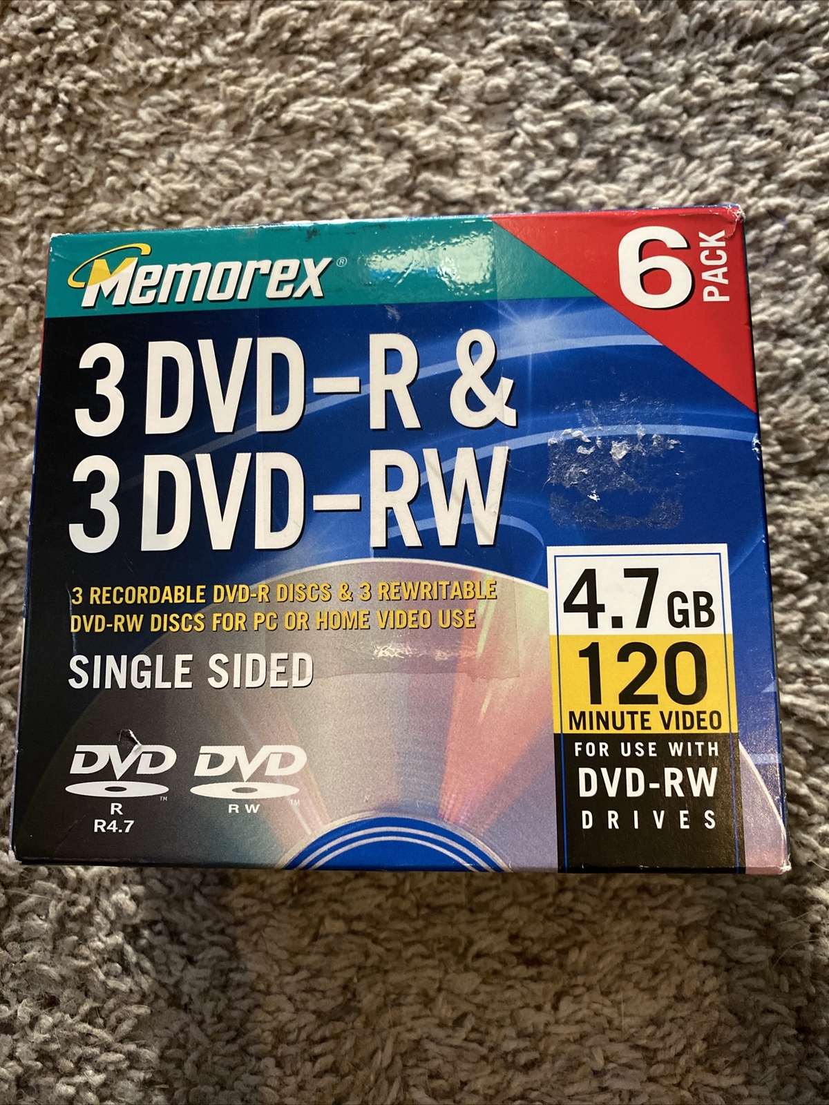 NEW 3 DVD -RW, 3-DVD-R 3 Recordable DVD R Discs, 3 Rewritable DVD-RW ...