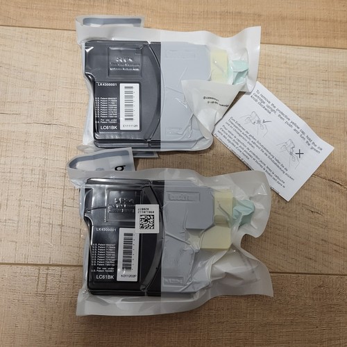 Brother LC61 BK Genuine Ink Cartridges Black 2 Pack SEALED 12502621058 ...