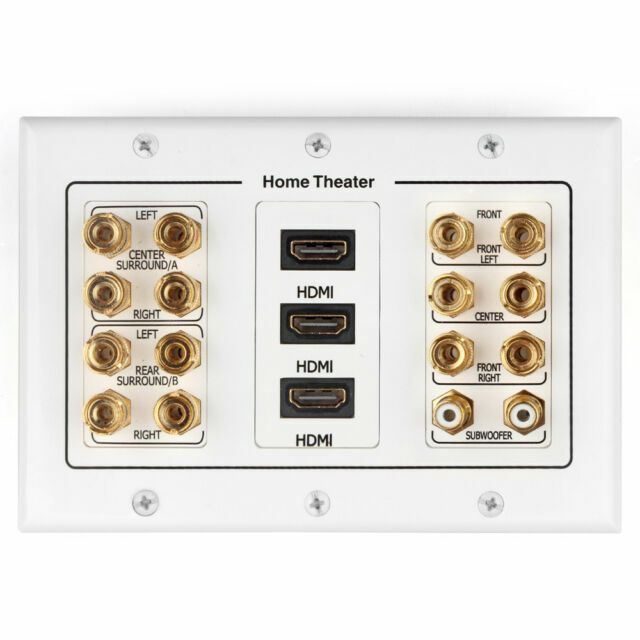 Hdmi and speaker wall plate