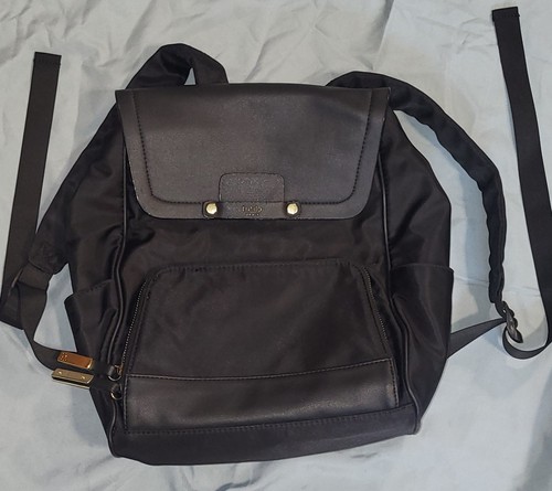 Tutilo New York Backpack, Black Nylon Faux Leather, Preowned | eBay