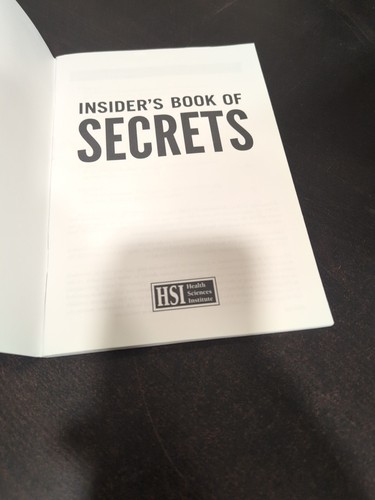Insiders Book of Secrets, HSI Health Sciences Institute 2020 Free ...
