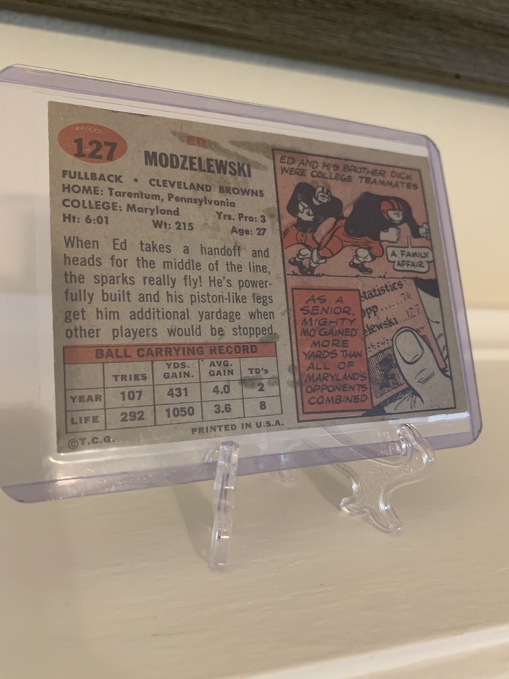 1957 Topps - Ed Modzelewski #127 - Cleveland Browns & U. of Maryland ...