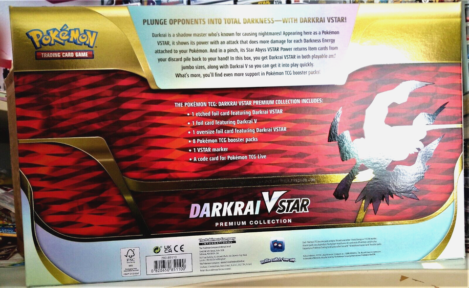 NEW & SEALED! POKEMON TCG DARKRAI Vstar PREMIUM Set 8 BOOSTERS Packs ...
