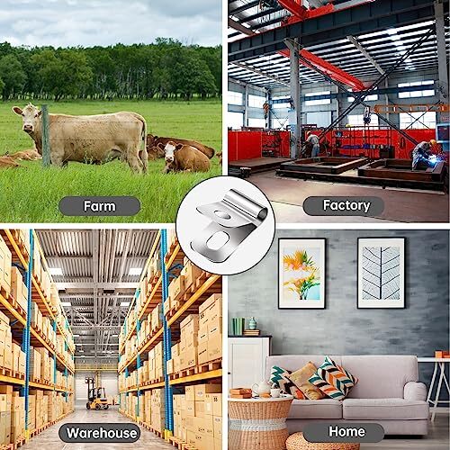 60Pcs Fence Wire Clamps Cattle Panel Clips w/ Screws for Vinyl Wood ...