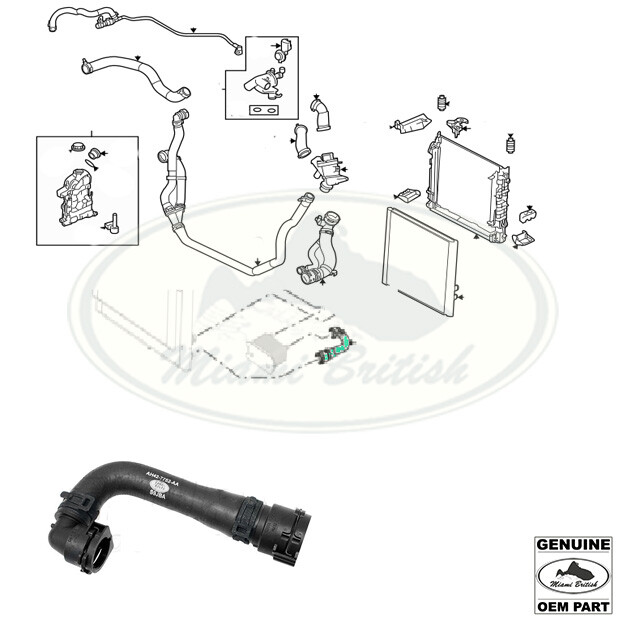LAND ROVER RADIATOR TO COOLER HOSE RANGE 10-12 5.0L V8 LR010891 OEM | eBay