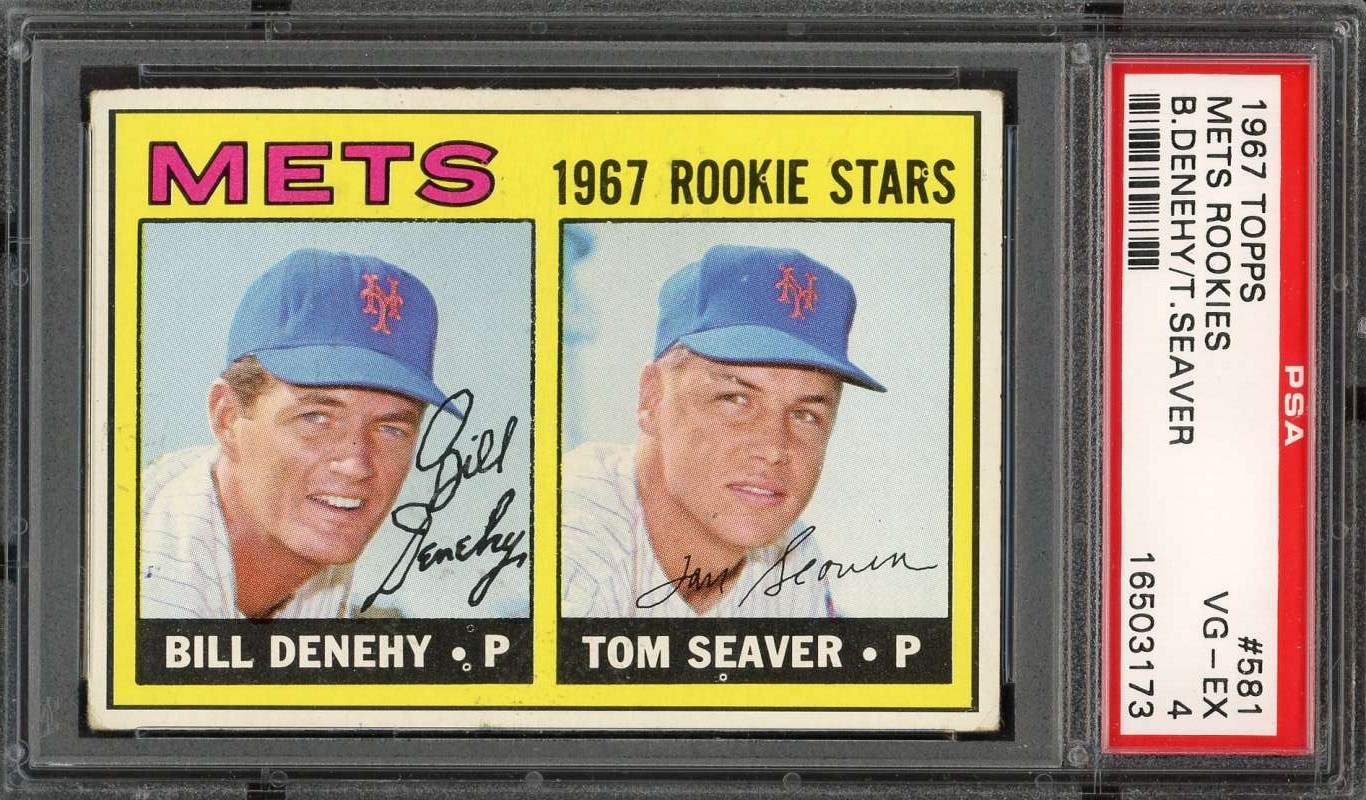 1967 Topps 581 Tom Seaver & Bill Denehy (1967 Rookie Stars) PSA 4 ...