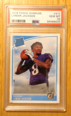 2018 Panini Donruss Lamar Jackson #317 PSA 10 GEM MINT Rookie Card ...