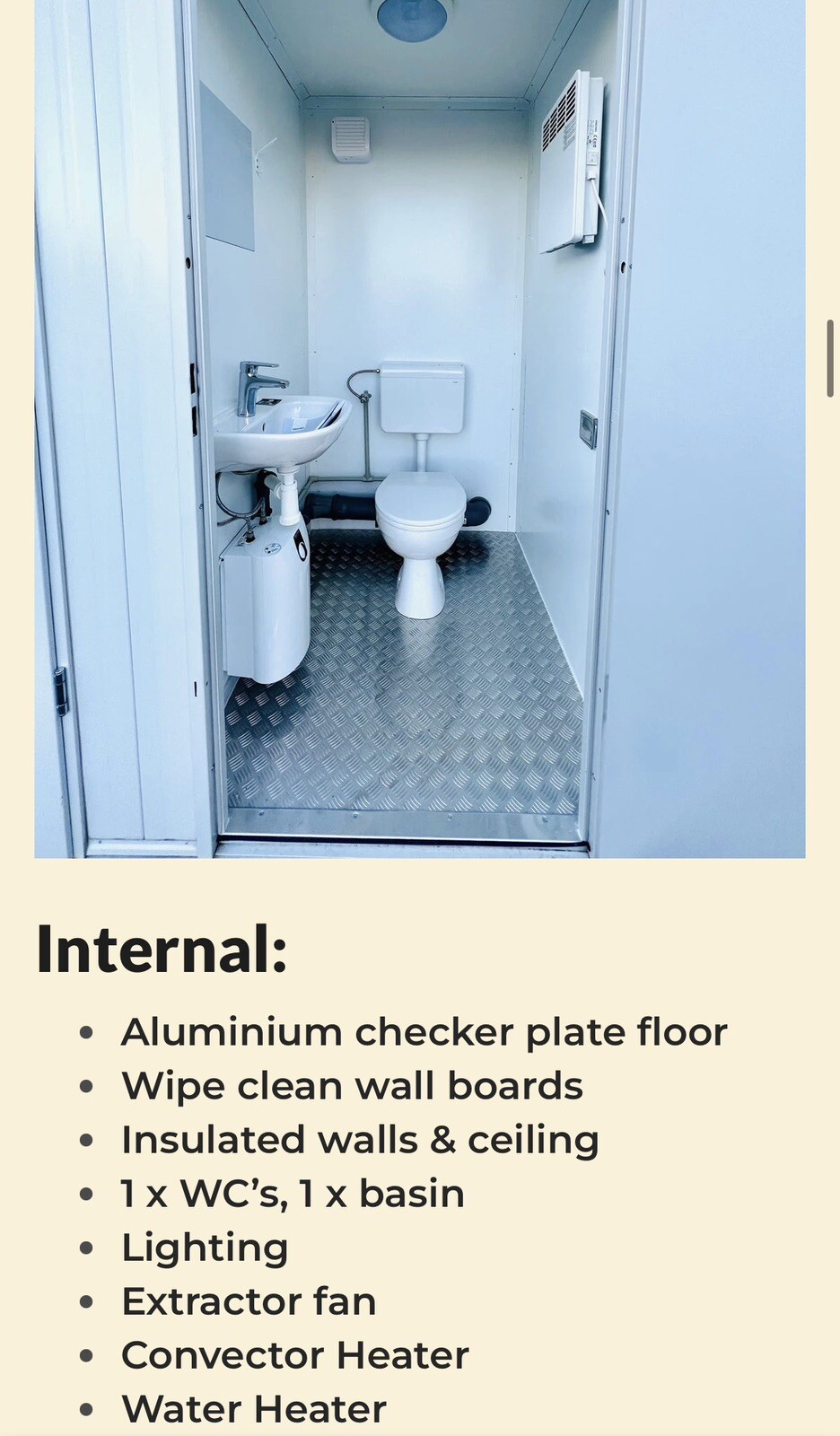 New Single Toilet Block | 5x5ft | WC | Light Grey | Container Toilet ...