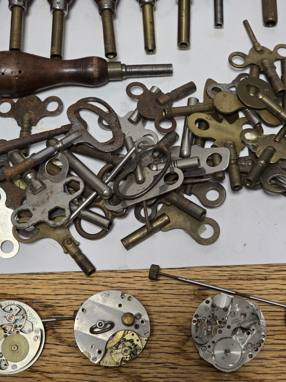 Only Lot of Clockmaker's Clock Repair tools, parts, supplies, & some ...