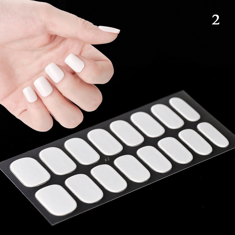 DIY Manicure Gel UV Lamp Semi-Cured French Patch Nails Stickers Full ...