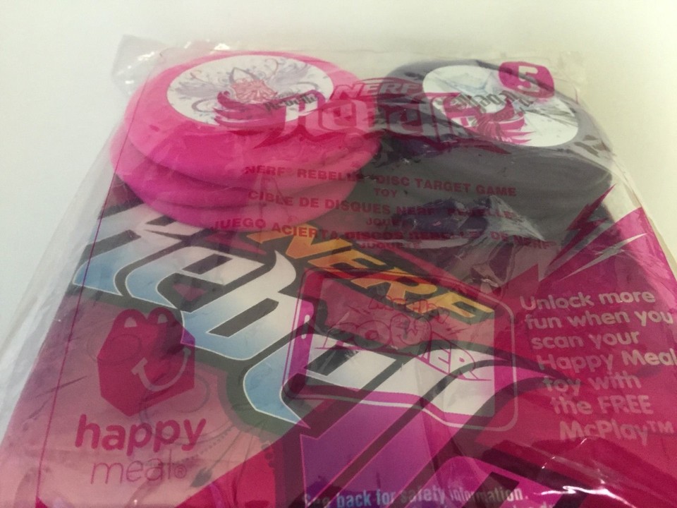 Nerf Rebelle, SEALED Happy Meal Toy #5, Disc Target Game, McDonalds ...