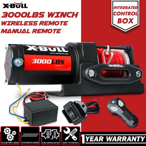 X-BULL Electric Winch Boat 3000lbs 12V ATV Winch Wireless Remote ...