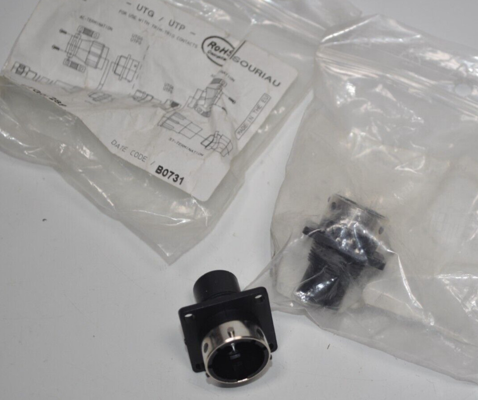 Lot of 2 NEW Souriau 8 Pos Circular Connector Receptacle Housing Panel ...