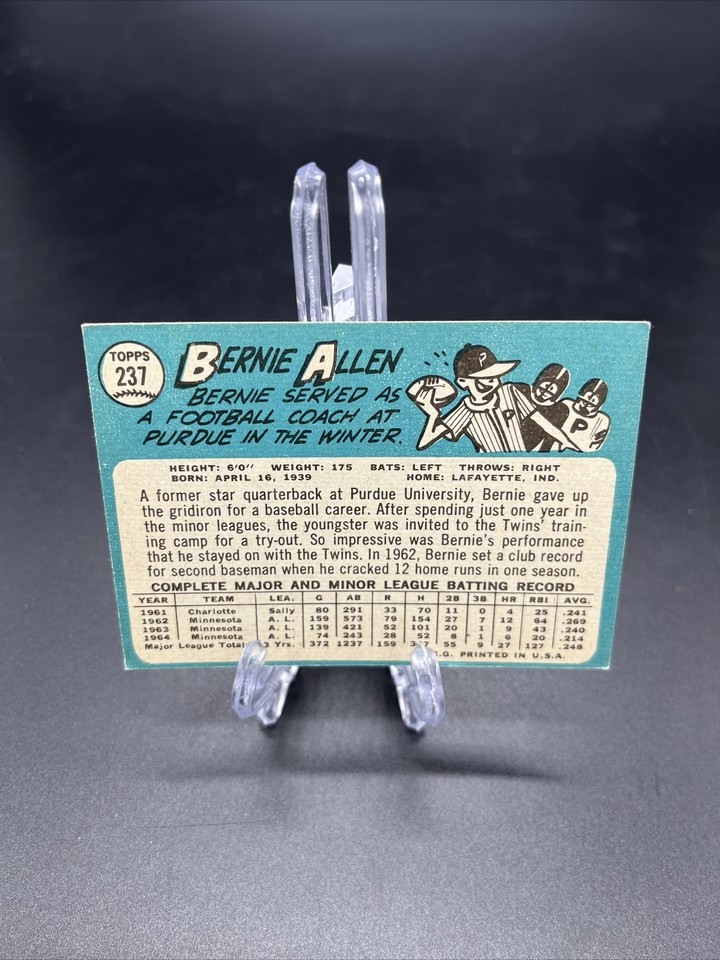 1965 Topps Set-Break #237 Bernie Allen - Minnesota Twins - Lot1788 | eBay