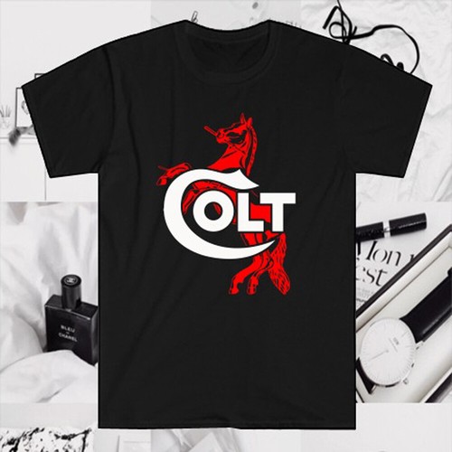 Colt Firearms Guns Classic Logo Men's Black T-Shirt Size S to 5XL | eBay