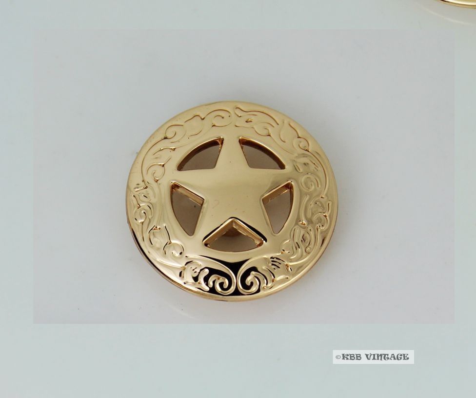 28mm Western Texas Star Conchos Solid Brass Leathercraft rivet stud ...