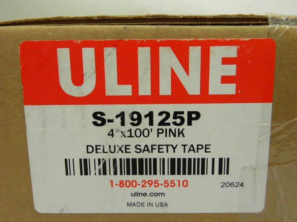 PINK Uline Deluxe Safety PVC Floor Tape S-19125P Mighty Line 4" x 100 ...