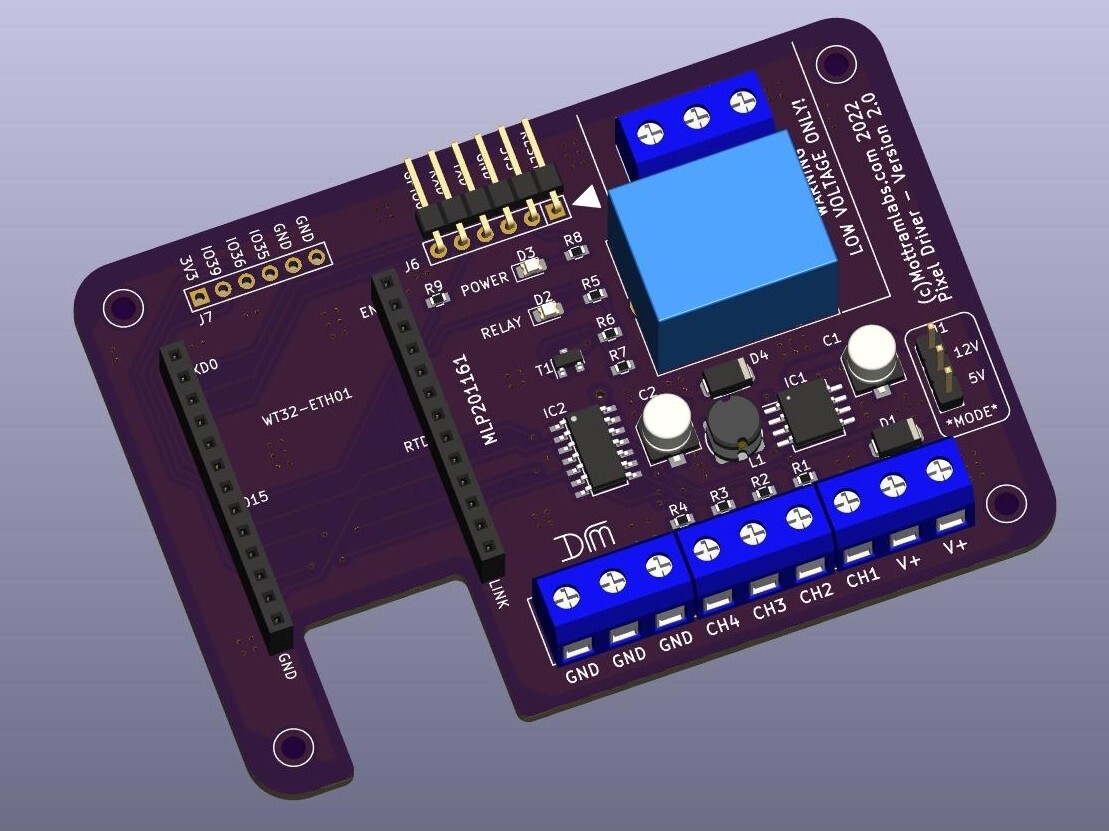 WT32-ETH01 - WS2811/WS2812 LED Driver Board - WLED - FastLED - 5V/12V ...
