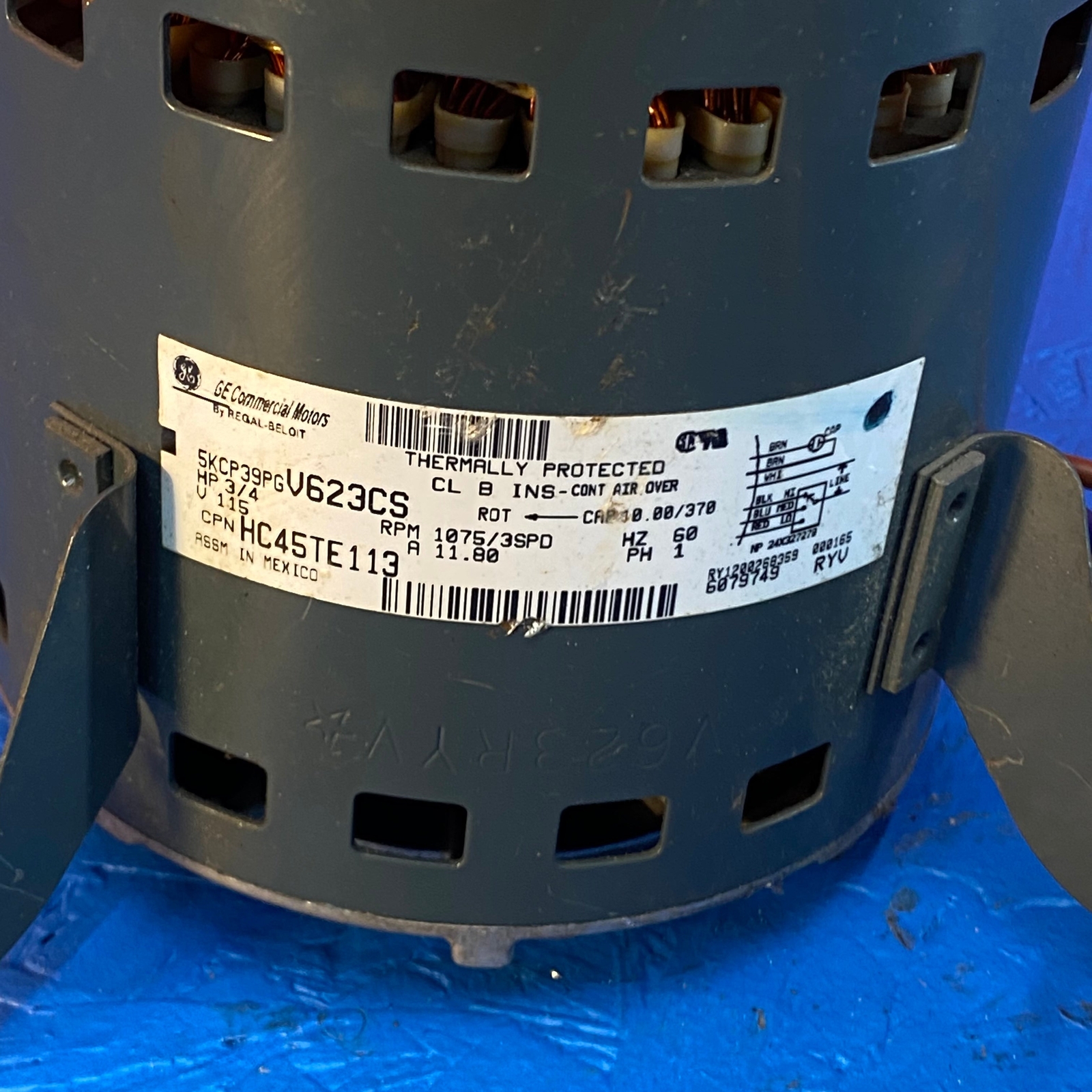 GE Blower Motor 3/4 HP 115v 1075 RPM 60 Hz 1 Ph 5KCP39PGV623CS M87 | eBay